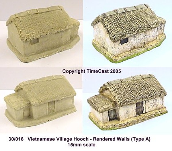 Vietnamese Village Hooch with Lean-to (15mm)