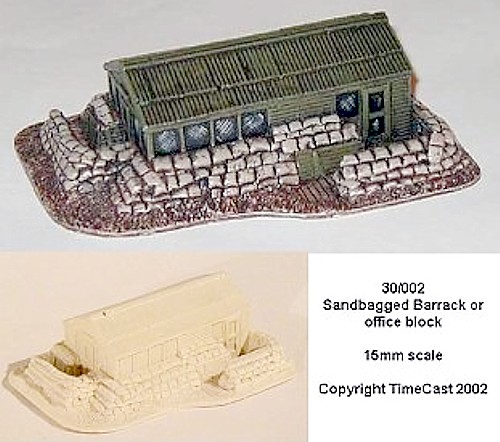 US Army Barrack/Office Block with Sandbags (15mm)